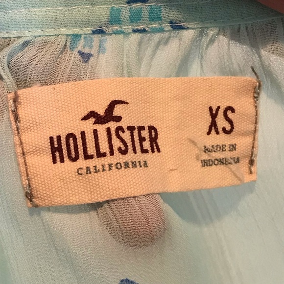 Hollister | Tops | Hollister Sheer Pleated Mint Peplum Hilo Top Xs ...